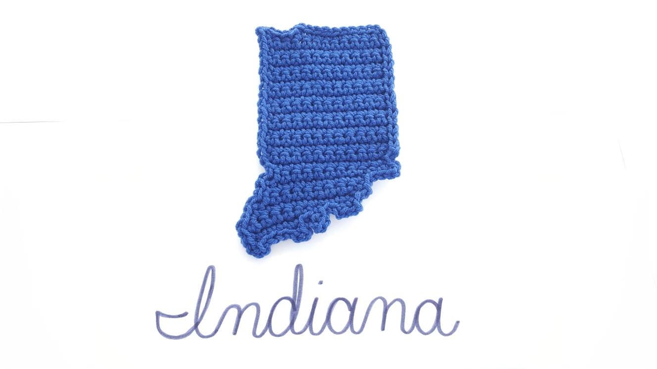 Indiana Crochet Pattern State of Indiana Crochet Applique | Etsy