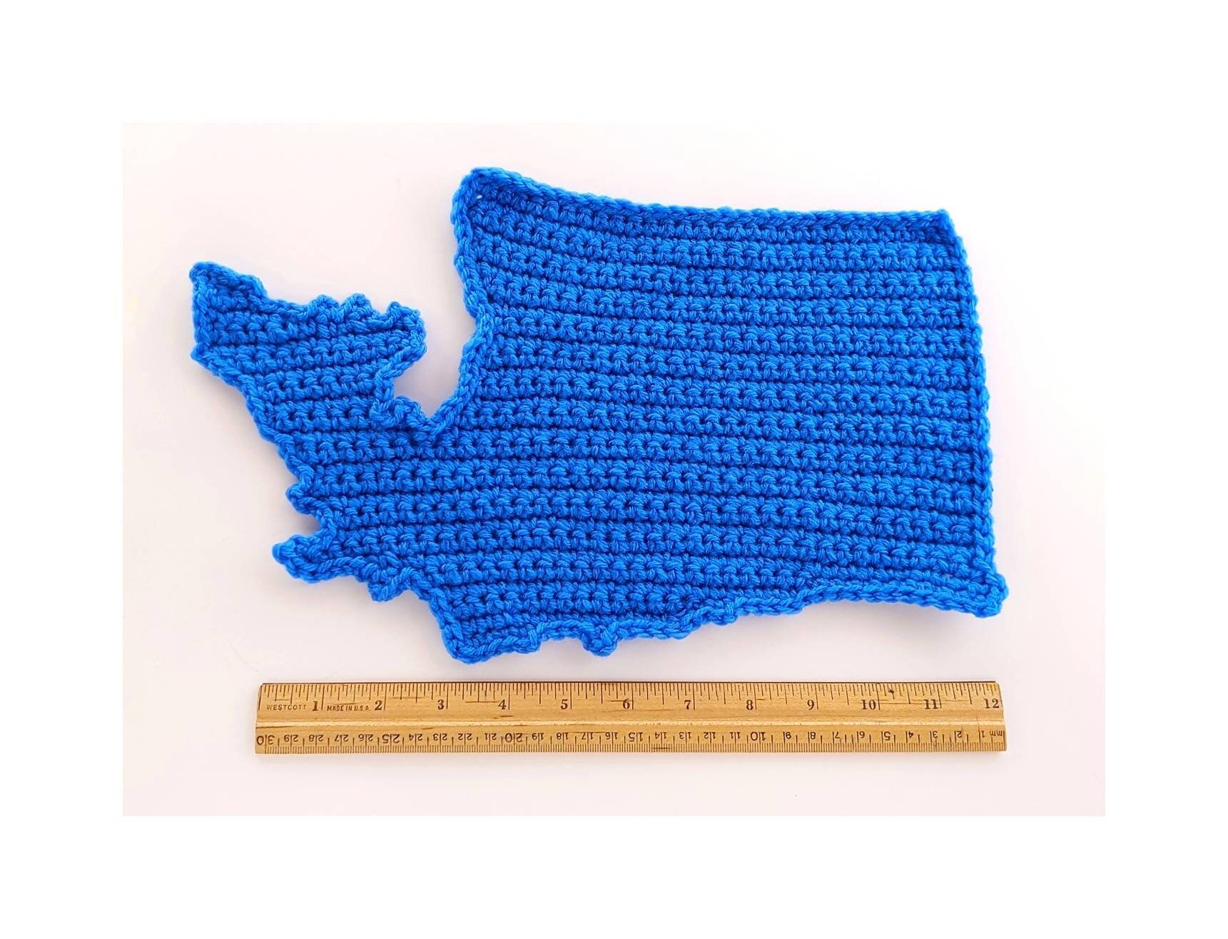 Washington Crochet Pattern, State of Washington Crochet Applique, Map ...