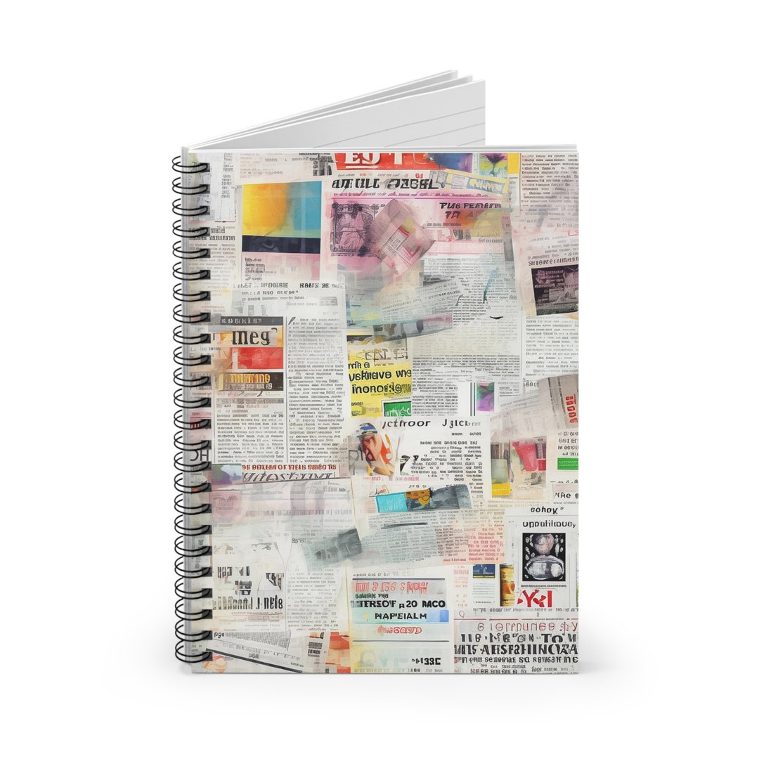 Magazine Cut Outs Montage Spiral Notebook - Ruled Line - Etsy