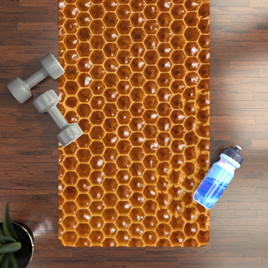 Bee Flexible Rubber Yoga Mat - Honey Comb Hive Design - Etsy