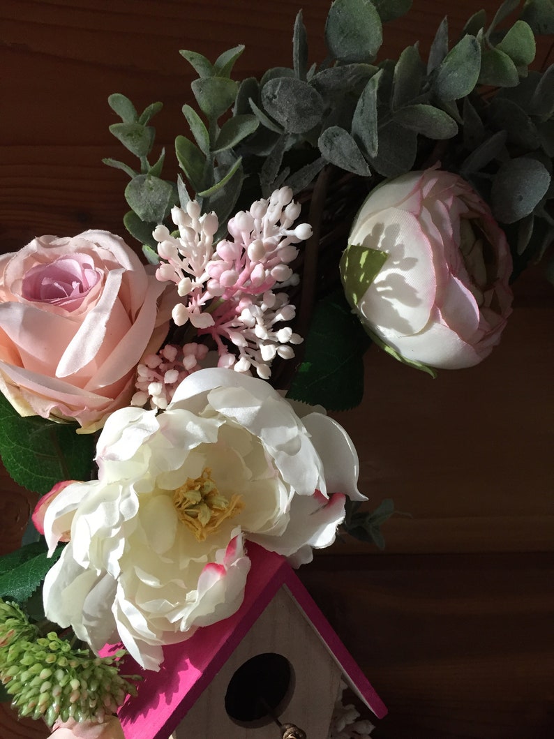 Farmhouse Front Door Wreath, Birdhouse, Spring and Summer - Etsy