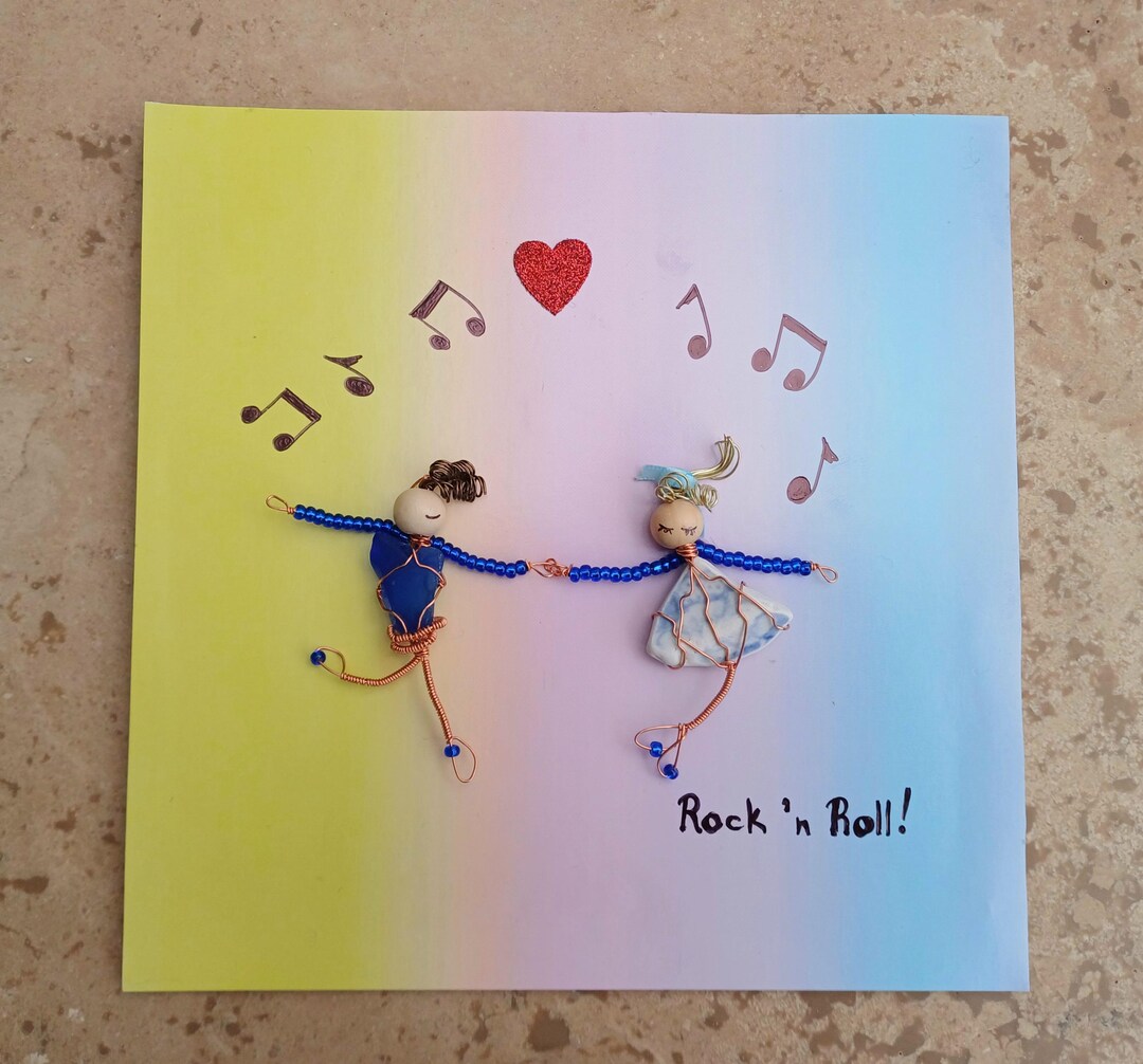 Vintage Sea Glass Art Featuring 1950s Jive Dancing Couple - Etsy