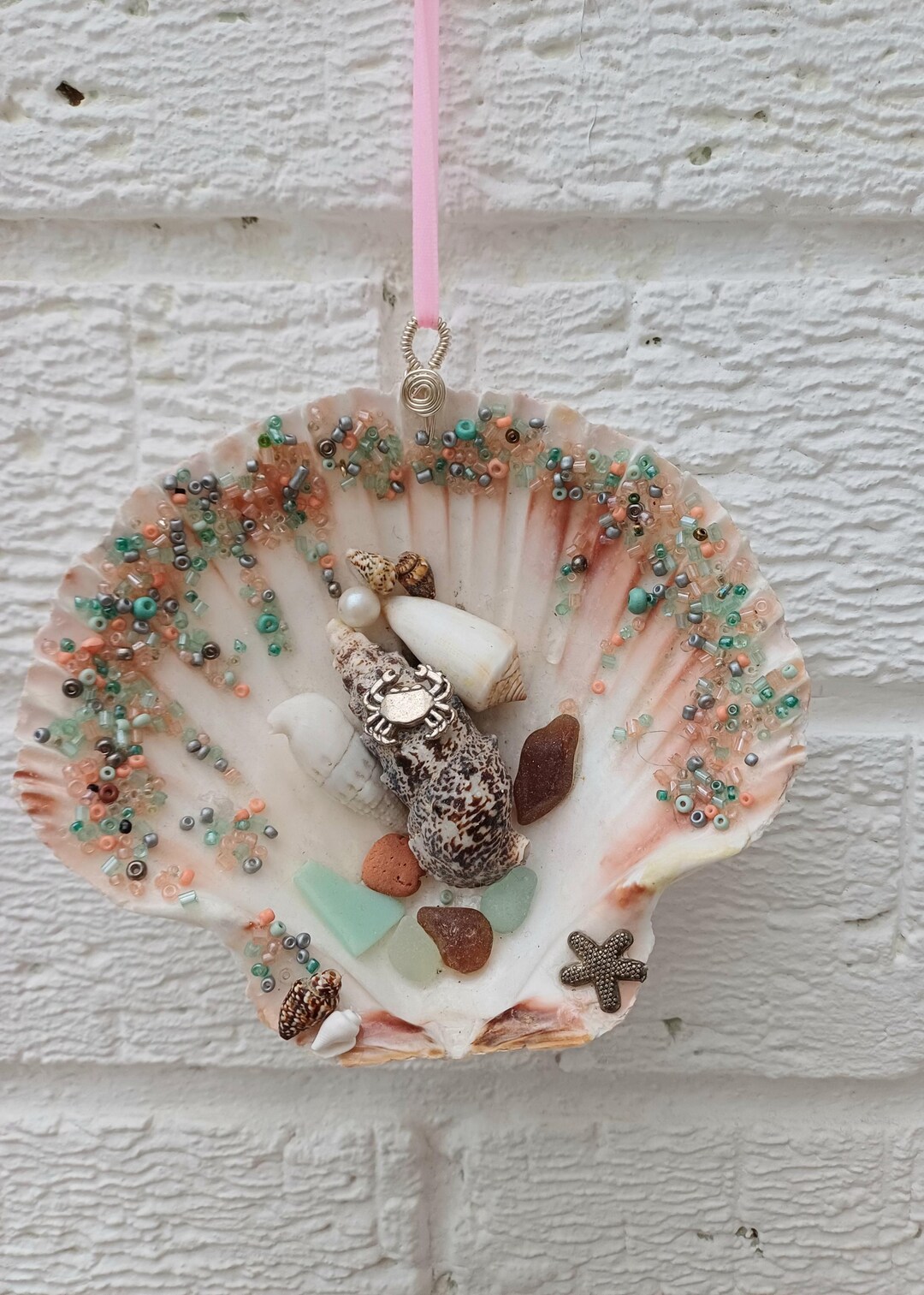Miniature Coral Reef Pool in Scallop Shell: Nautical Wall Art for Beach ...