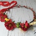 Red Poppy Flower Crown: Rustic Wedding Headpiece, Boho Bridal Halo - Etsy