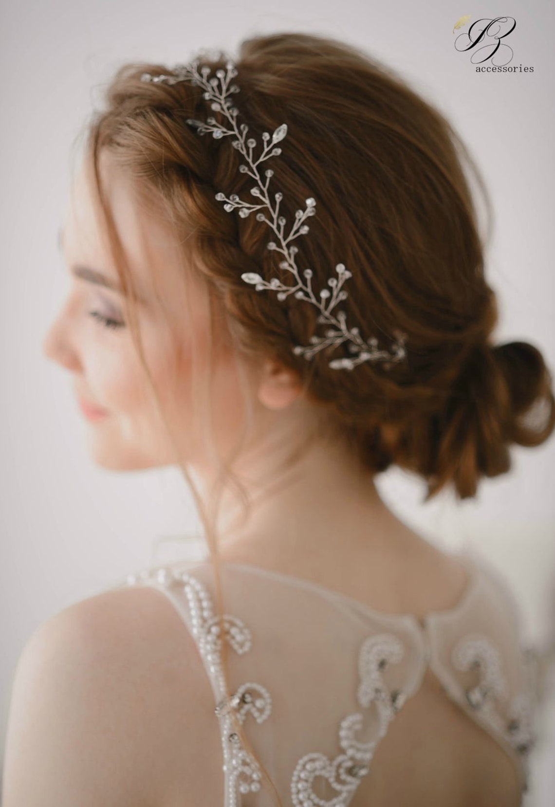 Wedding Crystal Hair Vine Bridal Hair Vine Crystal Wreath Etsy
