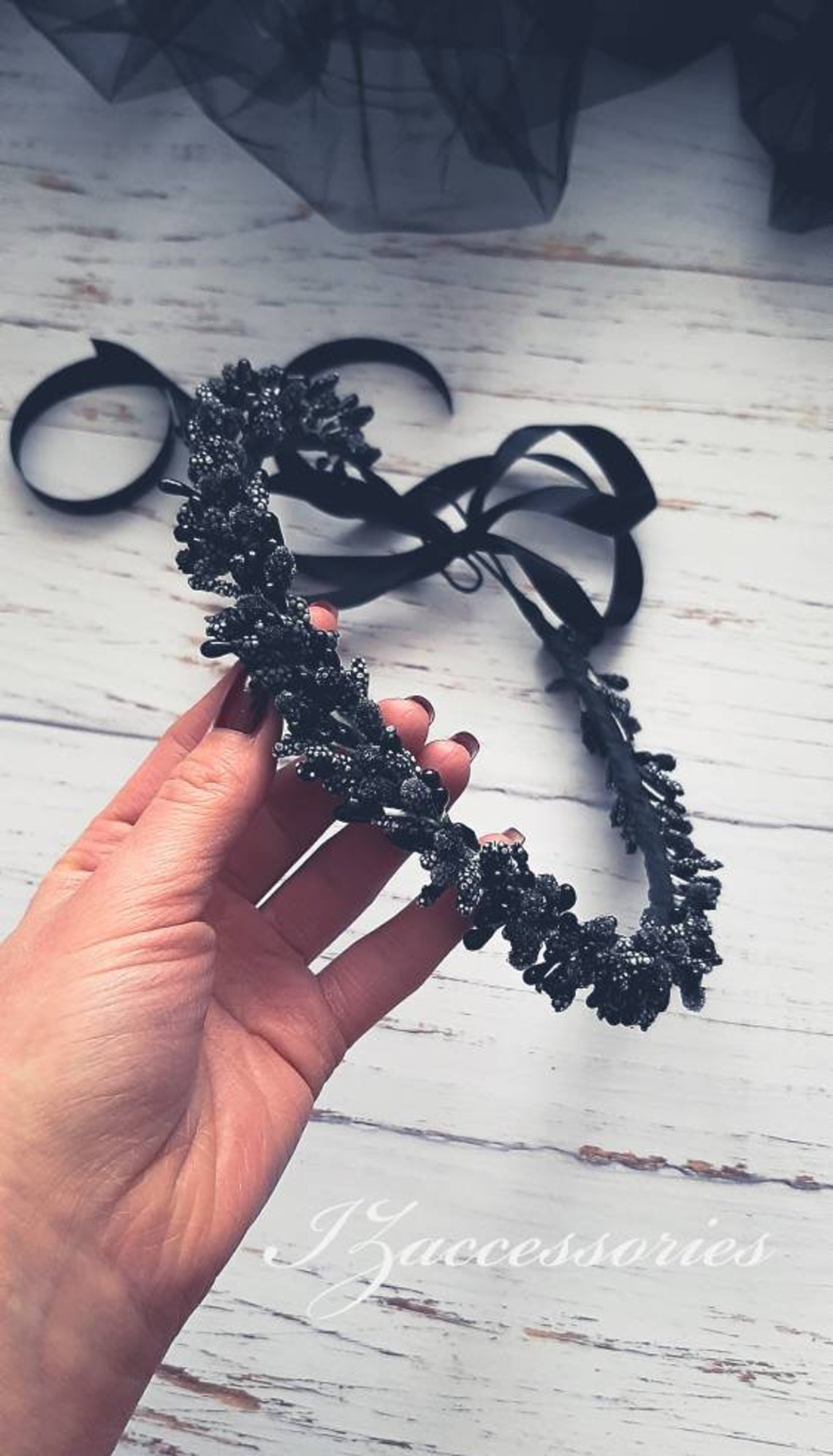 Black Berry Crown Gothic Wedding Headpiece Floral Crown Boho | Etsy