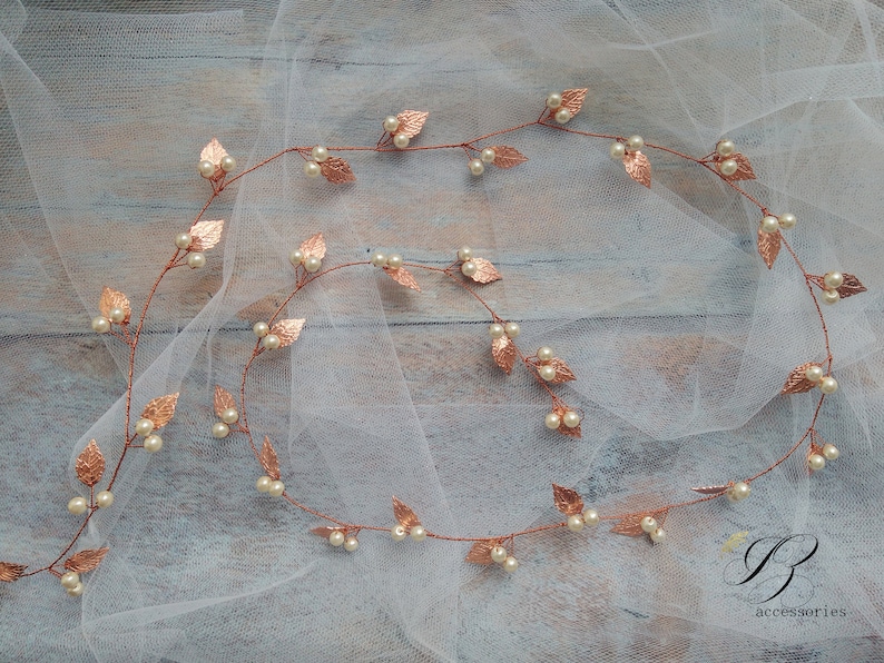 Leaf Wedding Hair Vine Leaf tiara headpiece Leaf crown Pearl | Etsy