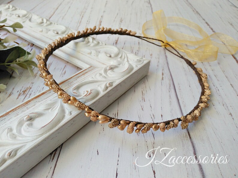 Simple Berry Crown Gold Bridal Hair Piece Flower Crown Boho | Etsy