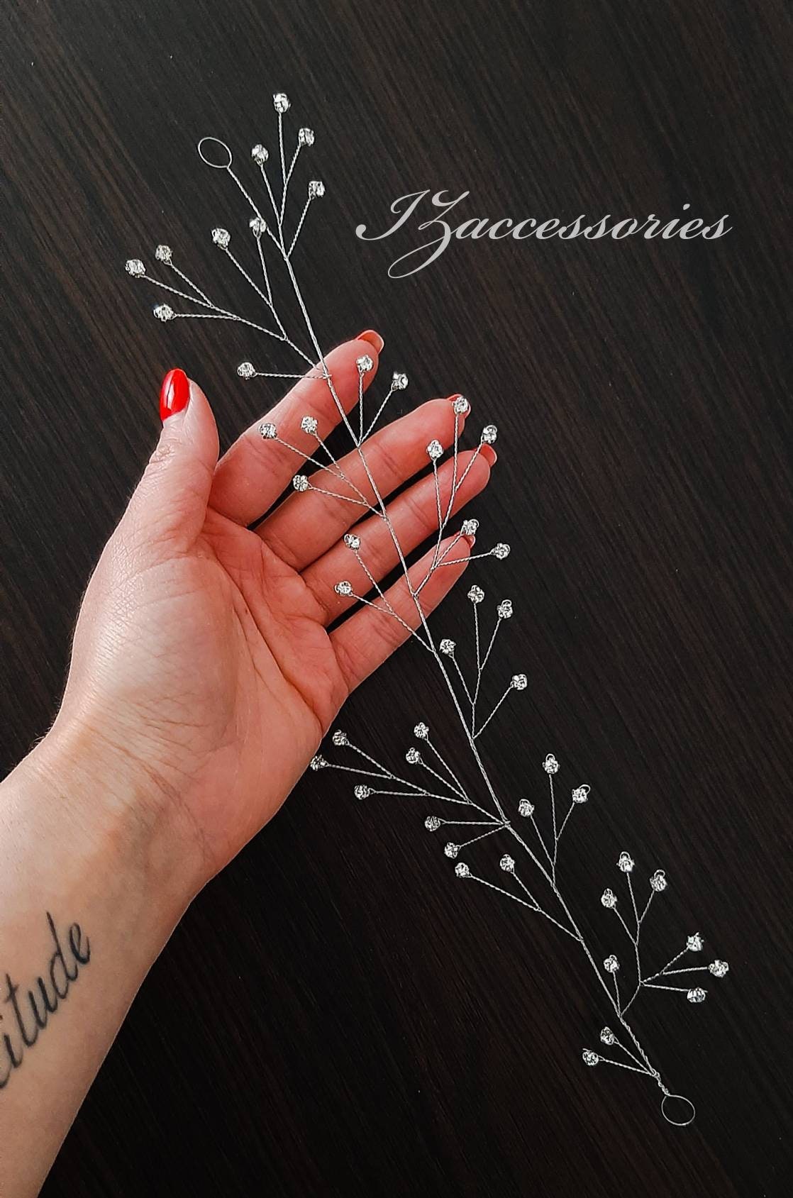 Rhinestone Bridal Hair Vine Shining Wedding Crystal Hair Vine - Etsy UK