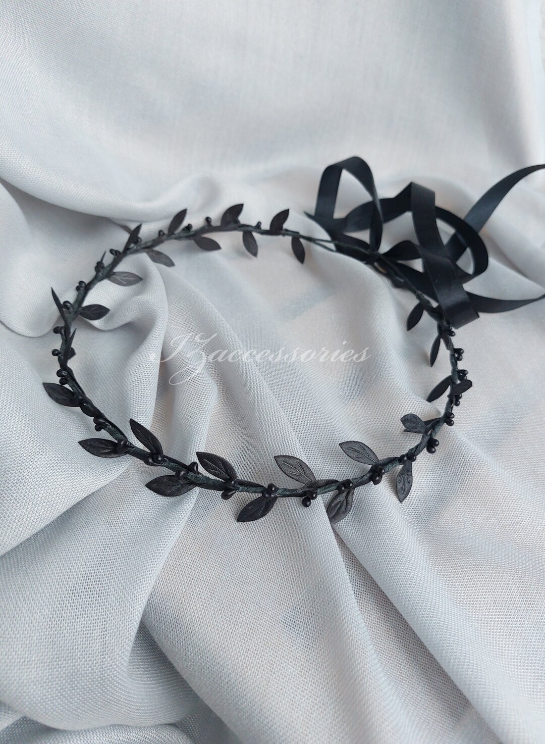 Black Gothic Wedding Berry Crown Hair Wreath Leaf Crown Boho Headband ...