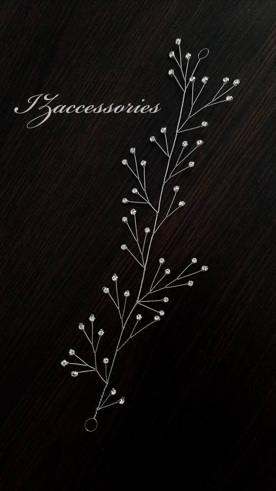 Rhinestone Bridal Hair Vine Shining Wedding Crystal Hair Vine - Etsy UK