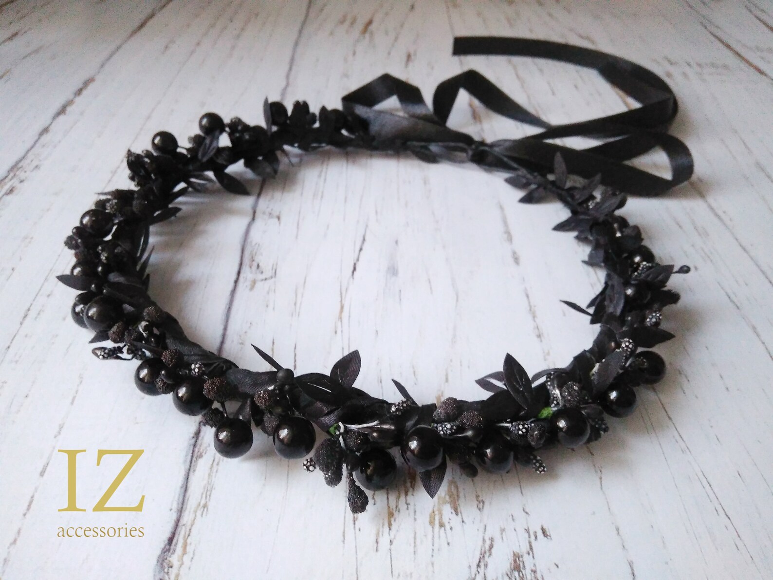 Black Flower Crown Gothic Wedding Berry Crown Sexy Hair Wreath | Etsy