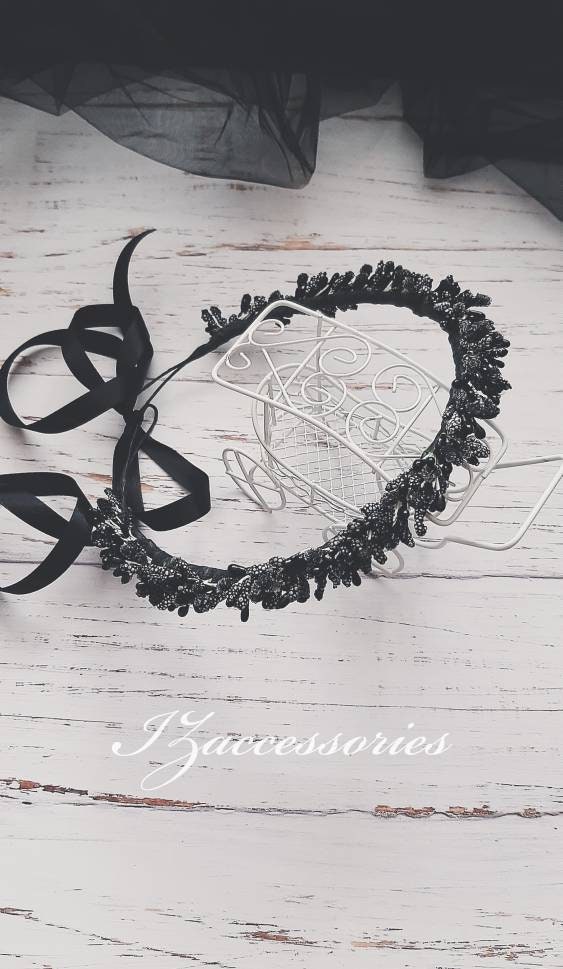 Black Berry Crown Gothic Wedding Headpiece Floral Crown Boho | Etsy