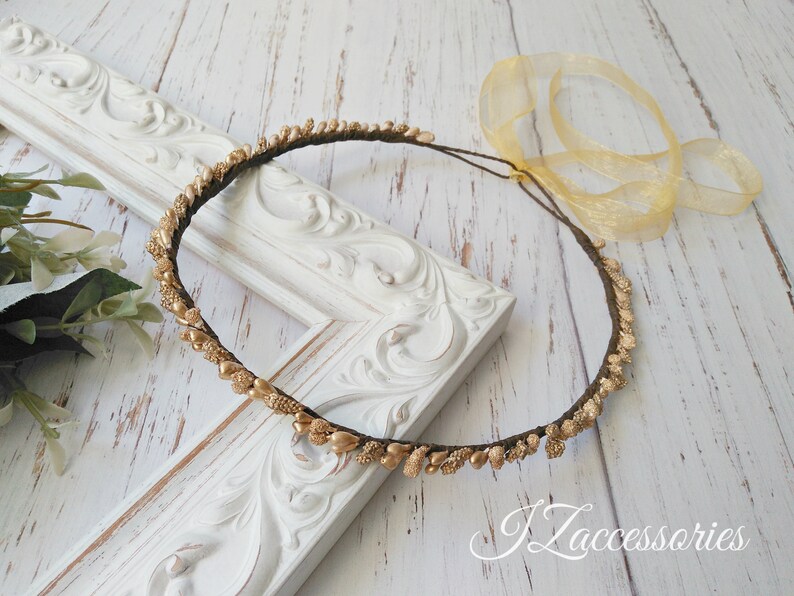 Simple Berry Crown Gold Bridal Hair Piece Flower Crown Boho - Etsy