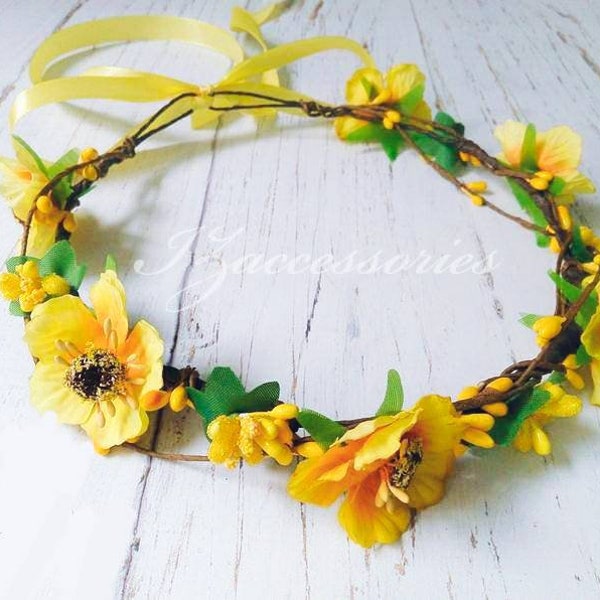 Yellow Flower Crown - Etsy