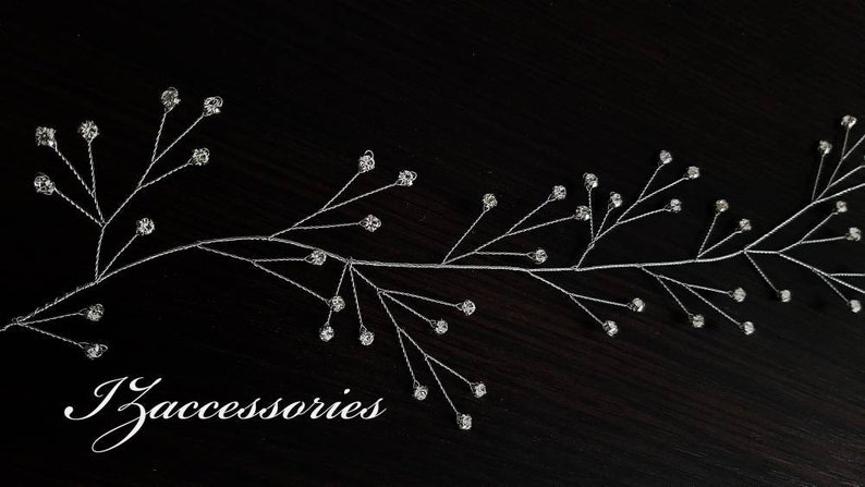 Rhinestone Bridal Hair Vine Shining Wedding Crystal Hair Vine | Etsy