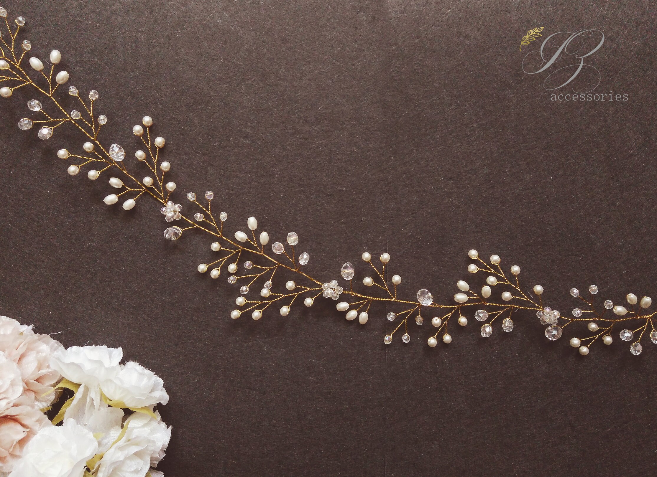 Wedding Hair Vine Crystal and Pearl Hair Vine Bridal Headpiece | Etsy