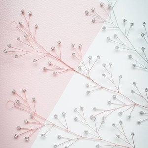 Rhinestone Bridal Hair Vine Shining Wedding Crystal Hair Vine | Etsy