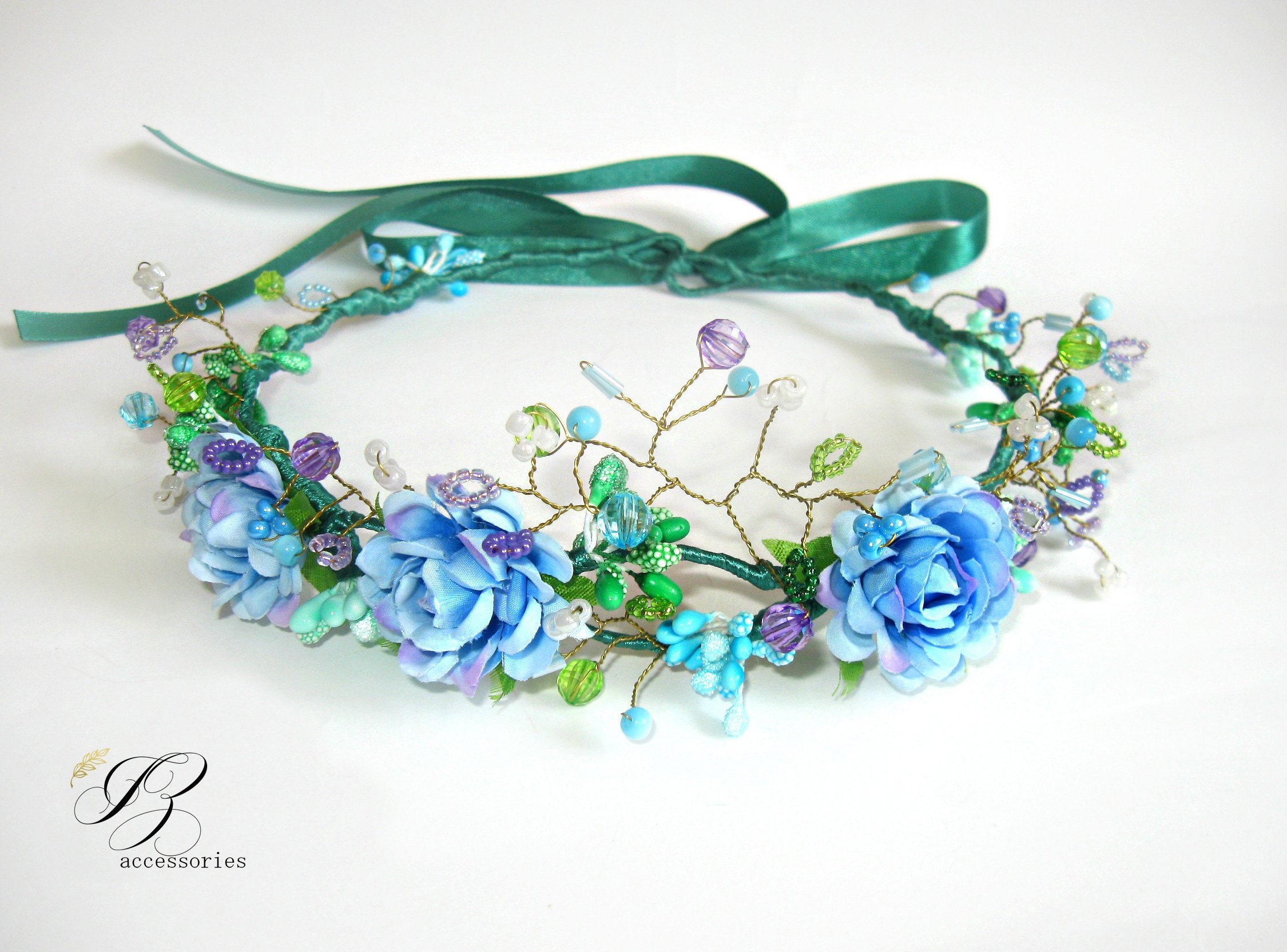 Light Blue Flower Crown