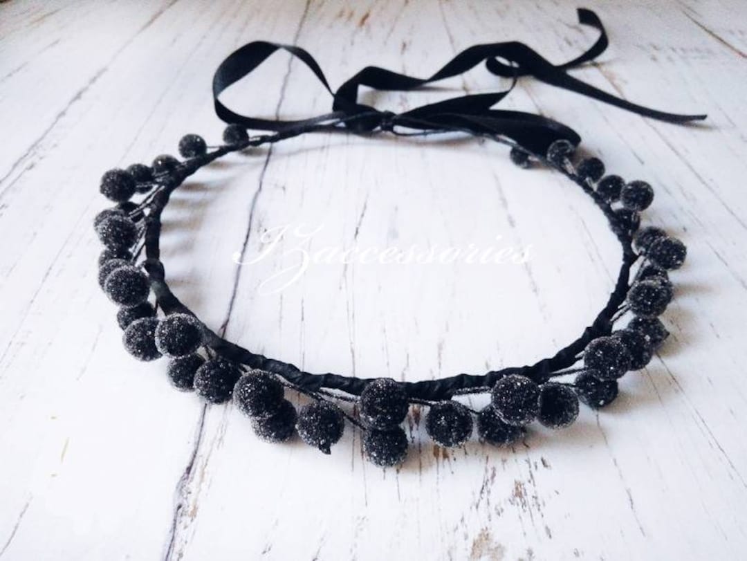 Black Berry Crown Gothic Wedding Hair Wreath Sexy Special Hair Piece ...