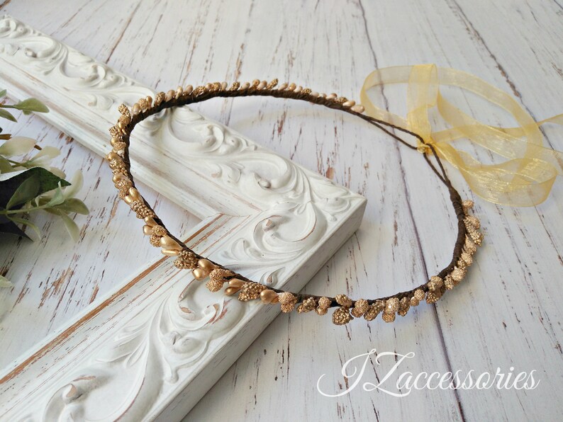Simple Berry Crown Gold Bridal Hair Piece Flower Crown Boho - Etsy