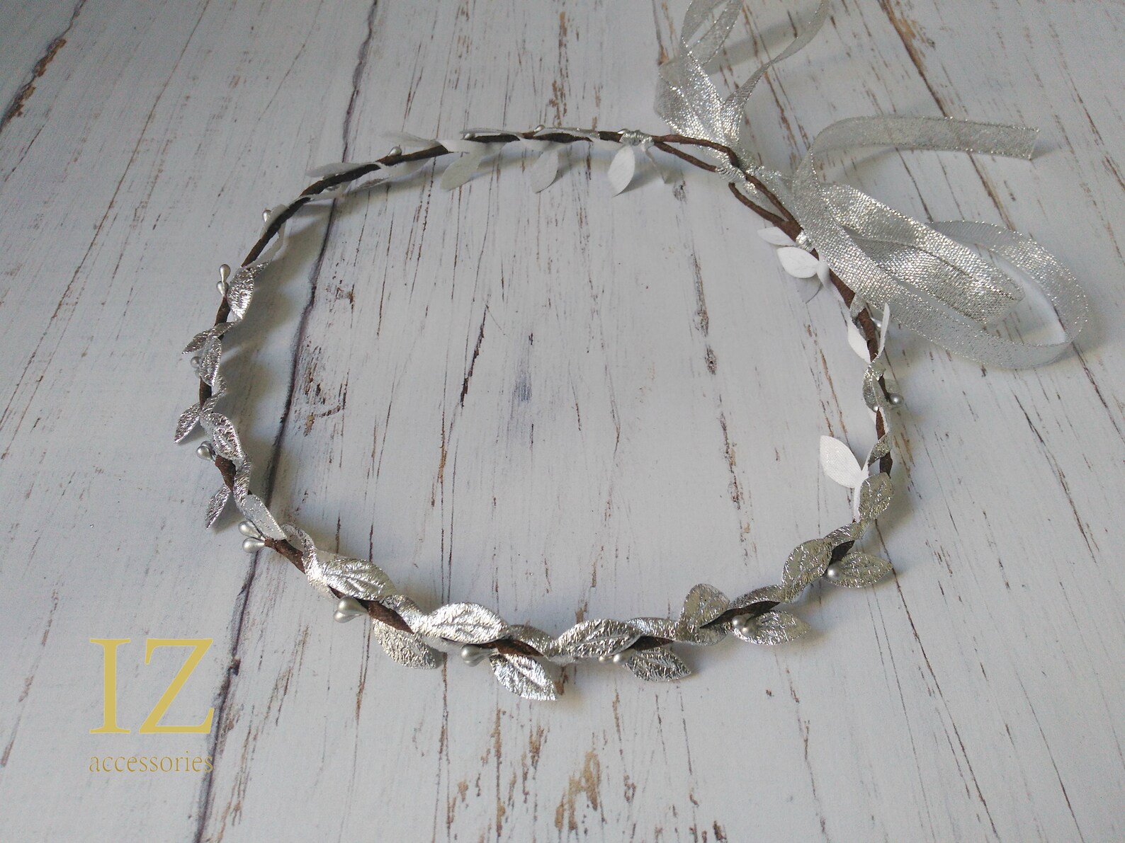 Silver Leaf Crown Simple Wedding Crown Bridal Hair Piece Boho - Etsy
