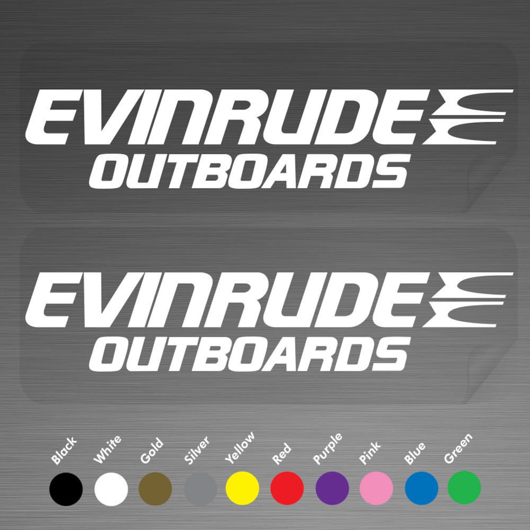 Evinrude Boat Outboard Motor Marine Decals Vinyl Stickers Pair Set of 2 ...