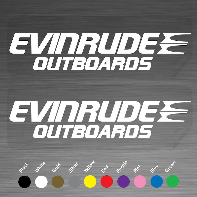 Evinrude Boat Outboard Motor Marine Decals Vinyl Stickers Pair Set of 2 ...