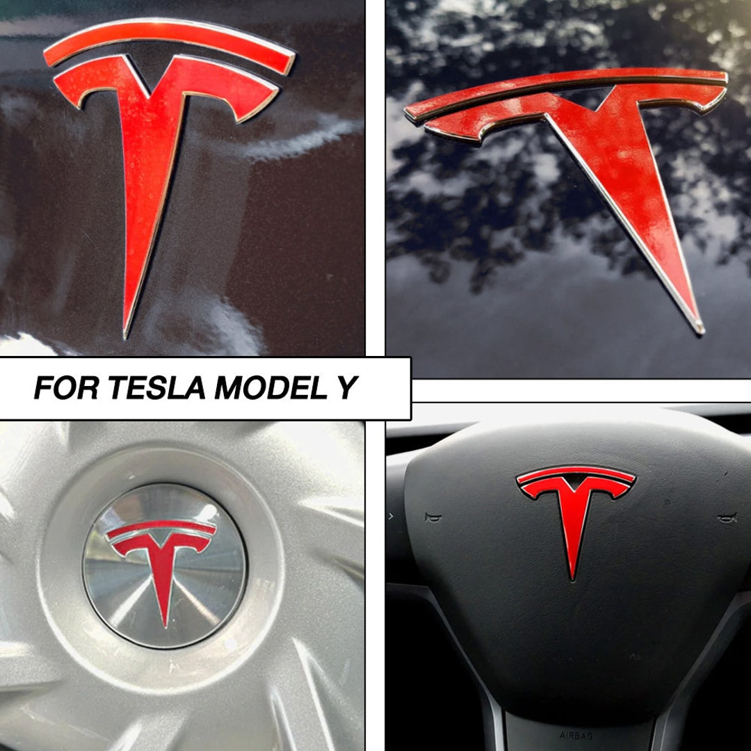 Tesla Model Y Badge Logo Emblem Automotive Vinyl Wrap Overlay Stickers ...