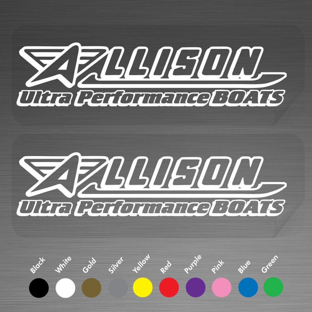 Allison Ultra Performance Boat Outboard Motor Decals Vinyl Stickers Set ...