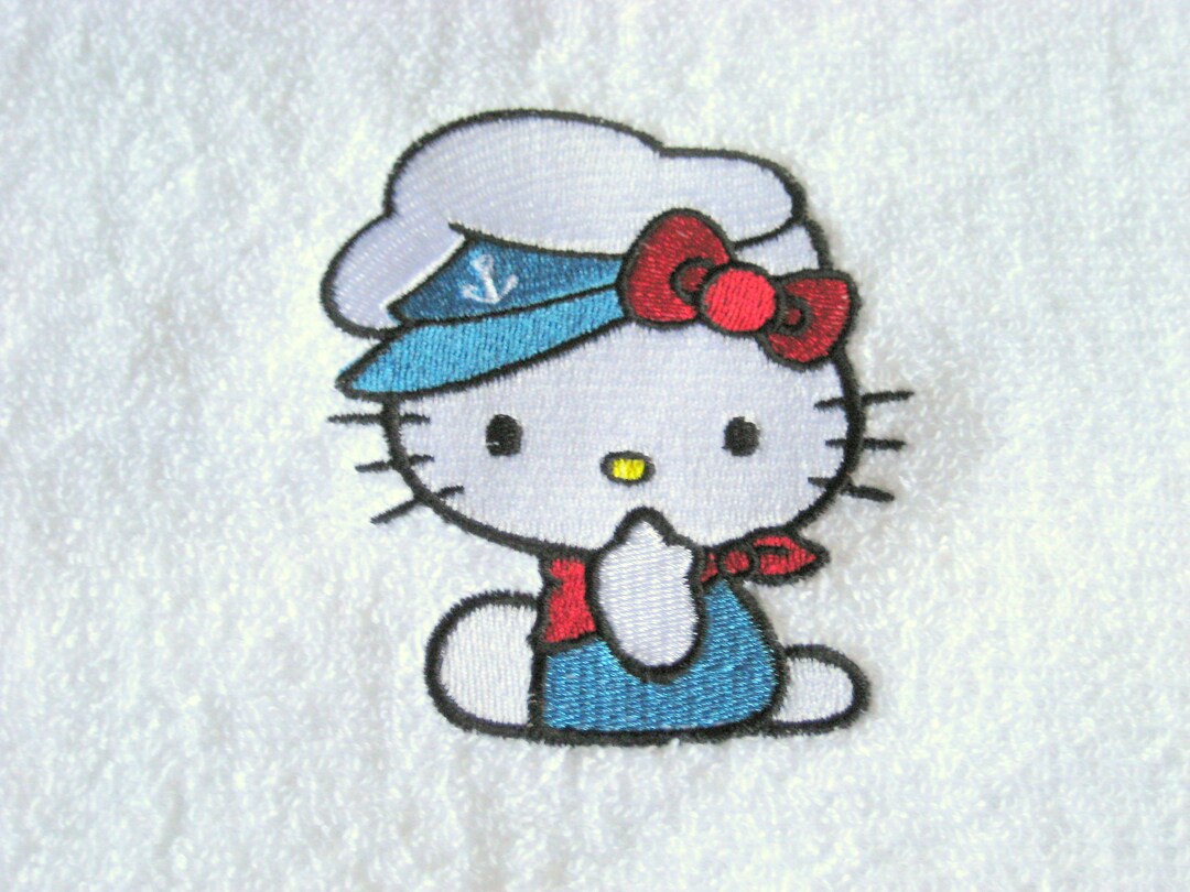 Sailor Hello Kitty Embroidered Hand Towel - Etsy