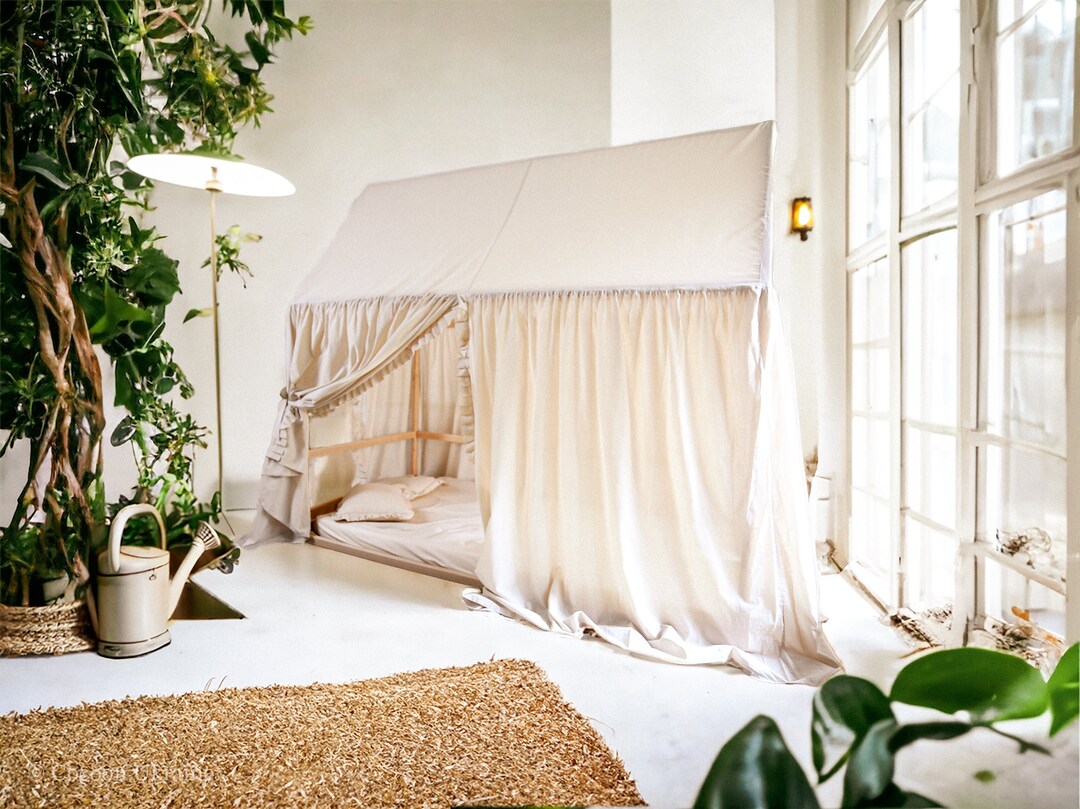 Montessori Floor Bed Canopy Toddler Bed Frame Floor Bed Frame Canopy ...