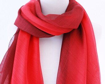 Long Red Scarf | Etsy