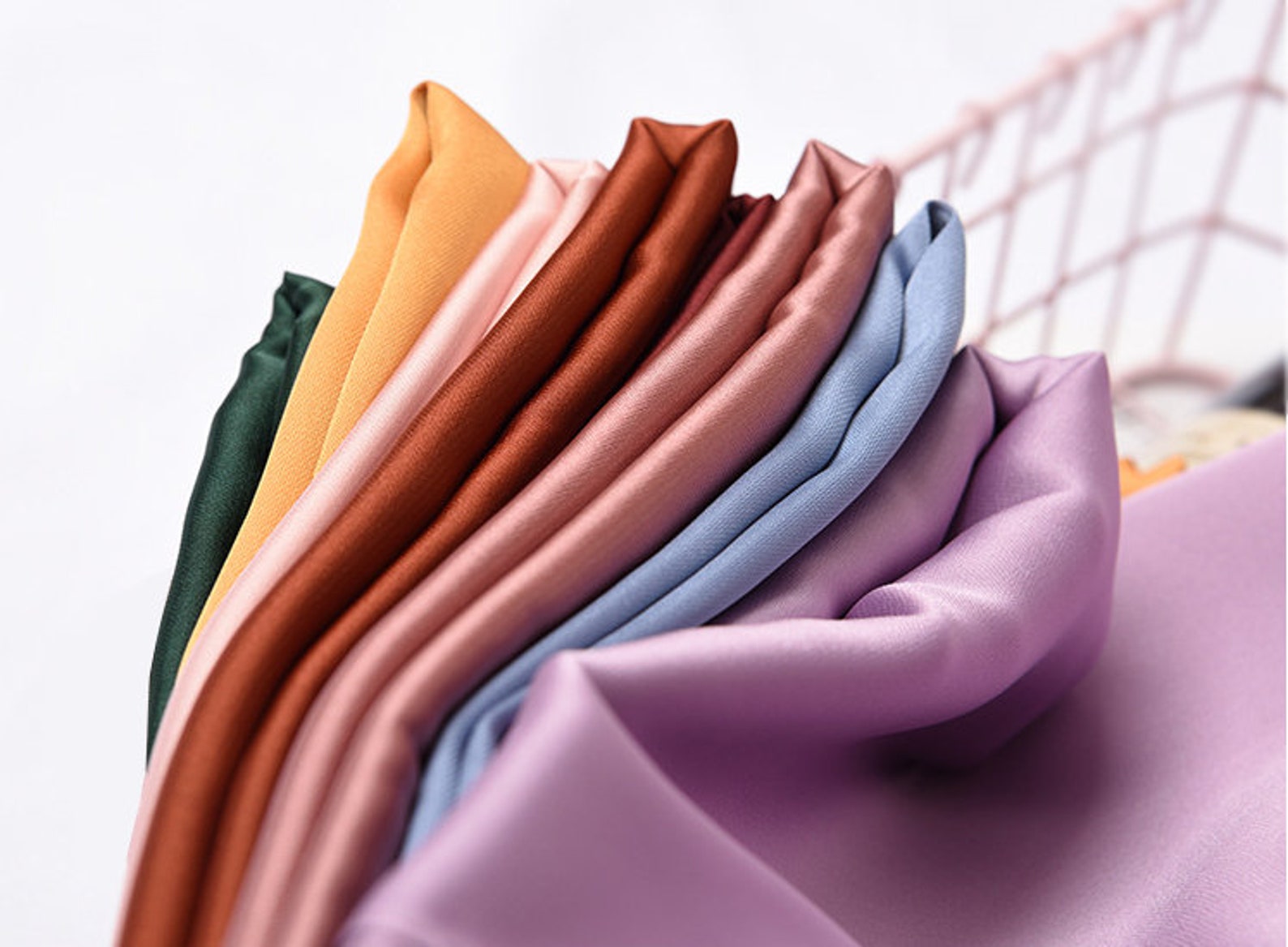 18 Colors/silk Square Neck Scarf/satin Solid Color | Etsy