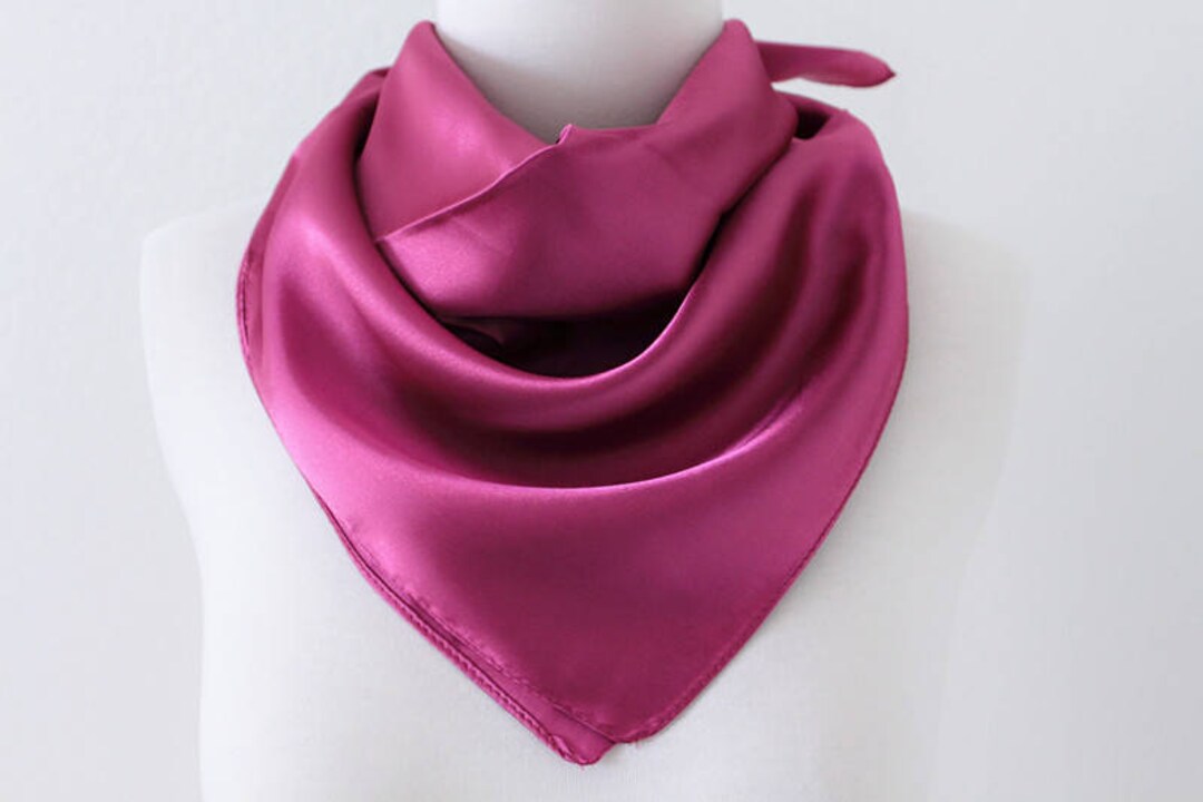 Plum Purple Square Scarves / Soft Silk Head Scarf / Scarf Headband ...