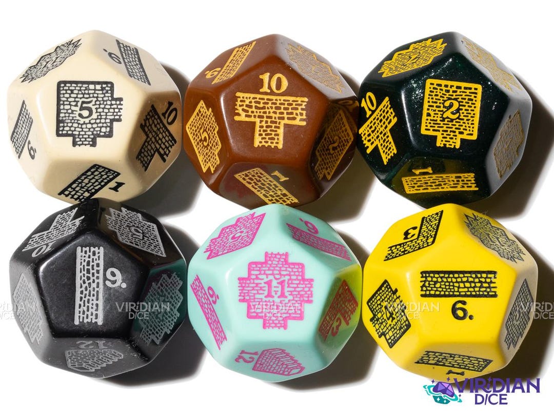 Dungeon Layout Generator Die: Improvised Maps, RPG Blueprint Dice (30mm ...