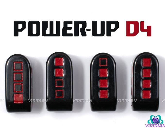 8-bit Fury Power-up D4s (set of 4) | Video Game Power-up Battery Retro ...