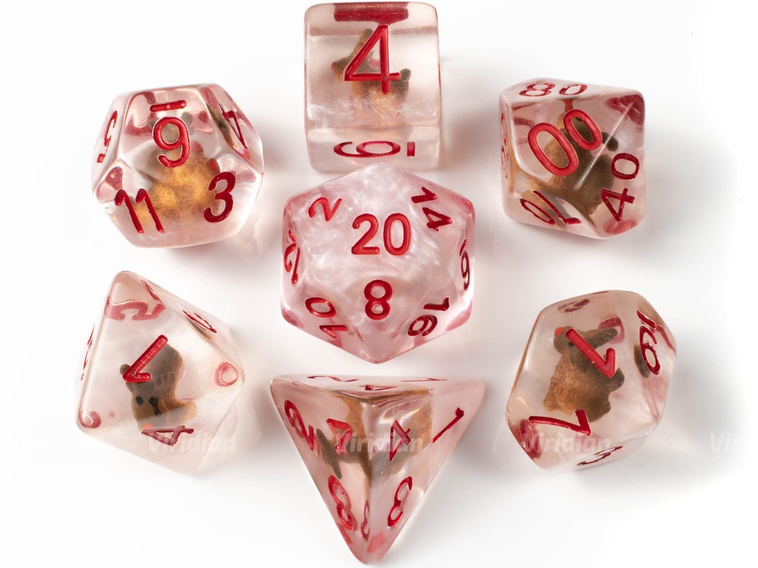 Rudolph Reindeer Inside Clear Resin Dice Set 7 Dungeons - Etsy