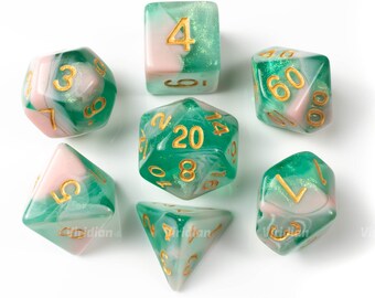 Pink and Green Dnd Dice - Etsy
