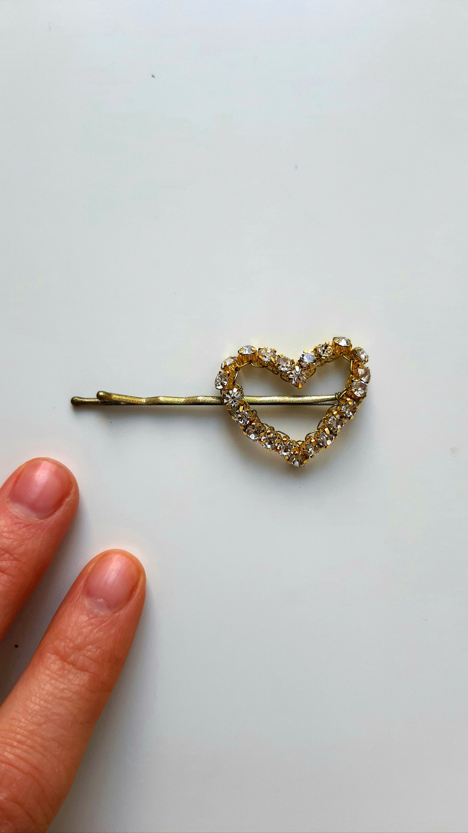 Heart bobby pins Initial Rhinestone hair clip Alphabet Crystal | Etsy