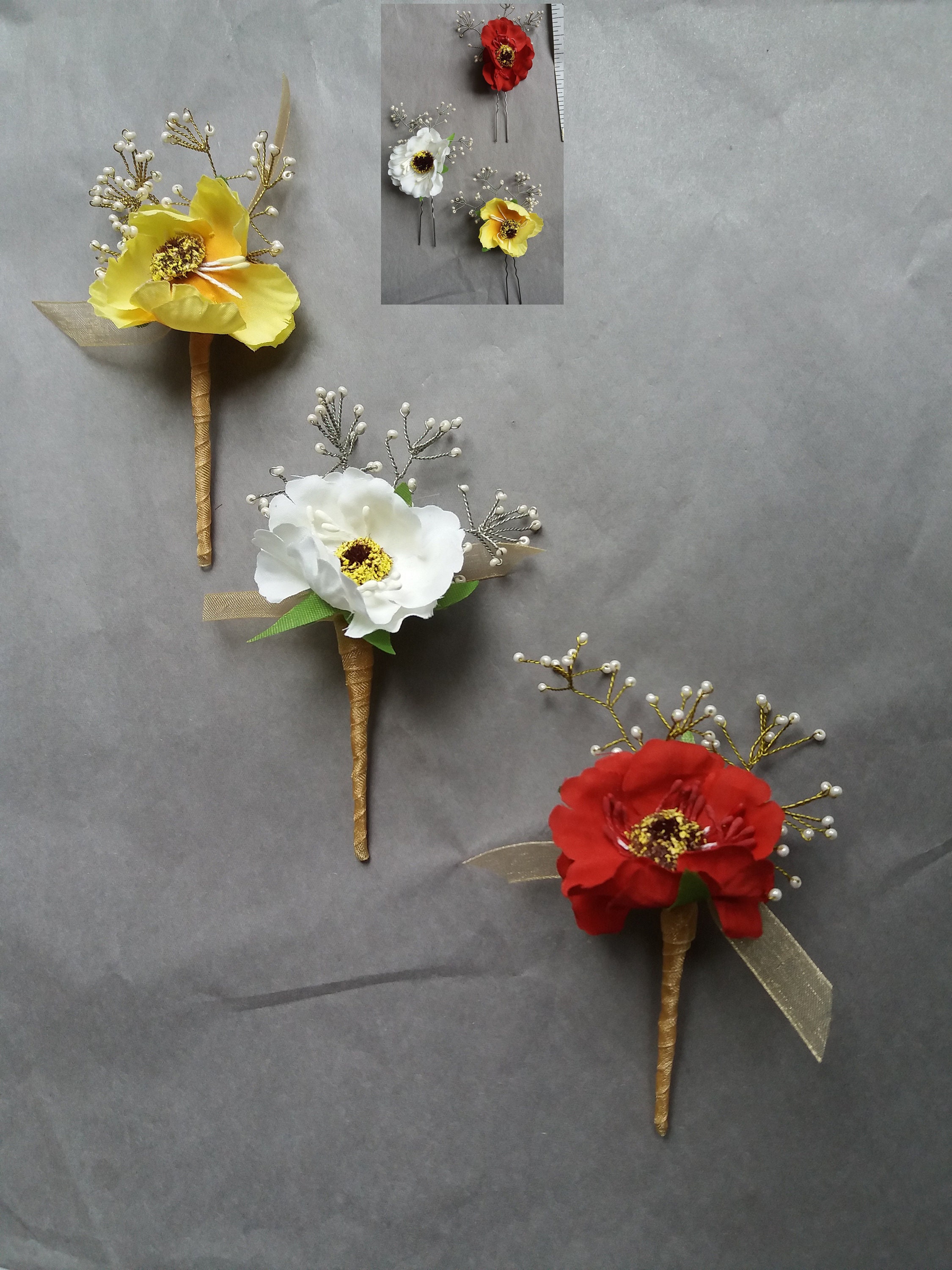 Gypsophila hair pin set of 3 Babys breath hair pin Wedding | Etsy