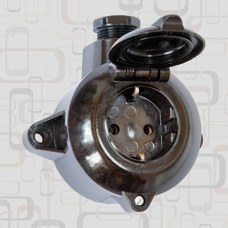 Vintage Surface-mounted Black Bakelite Electrical Socket Outlet - Etsy