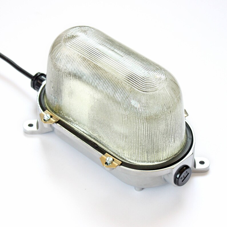 Vintage Highly Polished Aluminum Factory/bunker Lamp for Home, Yard ...