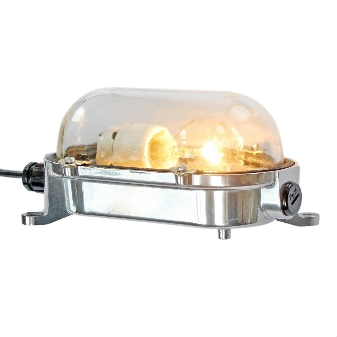 Vintage Surface-mounted Highly Polished Aluminum Bunker/factory Lamp ...