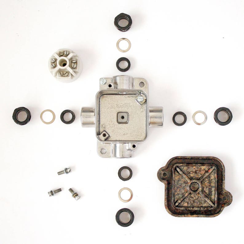 Historical Surface-mounted Aluminum and Bakelite Junction Box With a ...