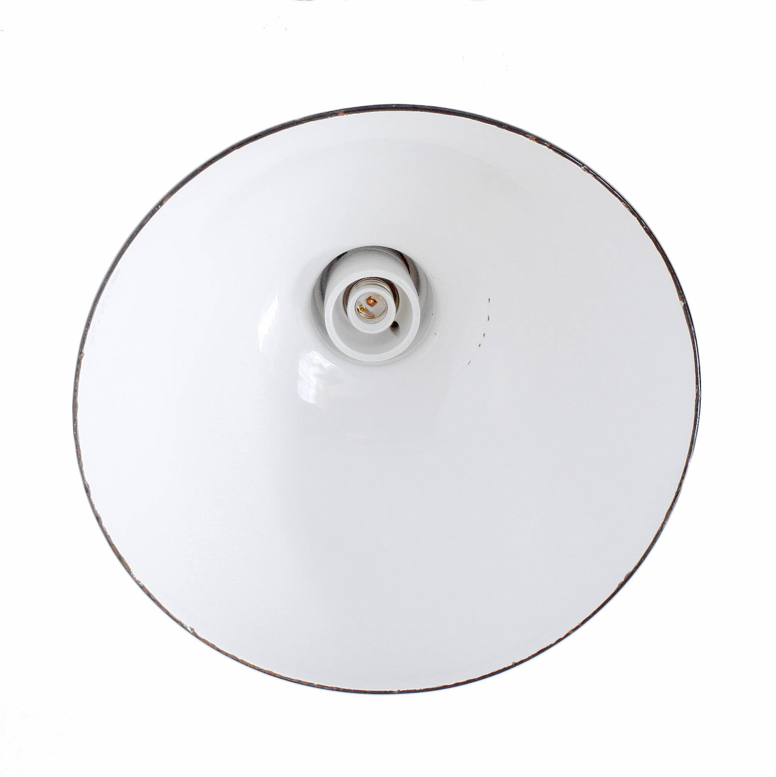 Vintage Enamel Industrial / Factory Lamp Hemispherical Shade: Ø 48 Cm ...