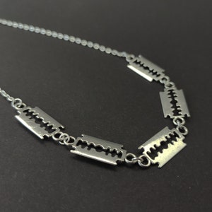 Silver Razor Blade 45cm Necklace Gothic, Goth, Punk, Emo, E-girl ...