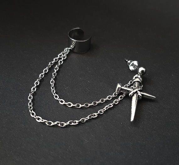 Vampire Slayer Stake Cross Chain Ear Cuff Dracula Gothic - Etsy