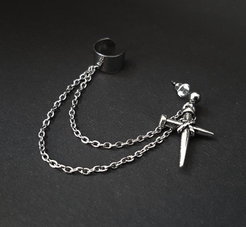 Vampire Slayer Stake Cross Chain Ear Cuff Dracula Gothic - Etsy UK