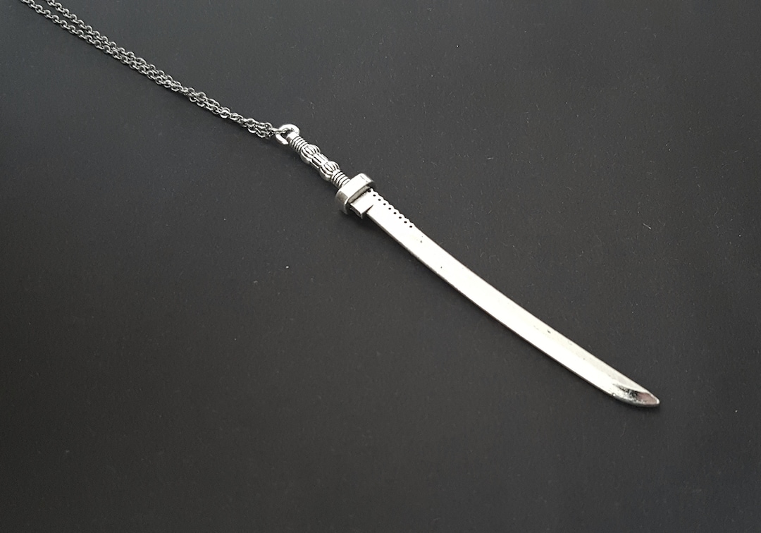 Lang Katana Schwert 75cm Edelstahl Kette Halskette Japanisch ...